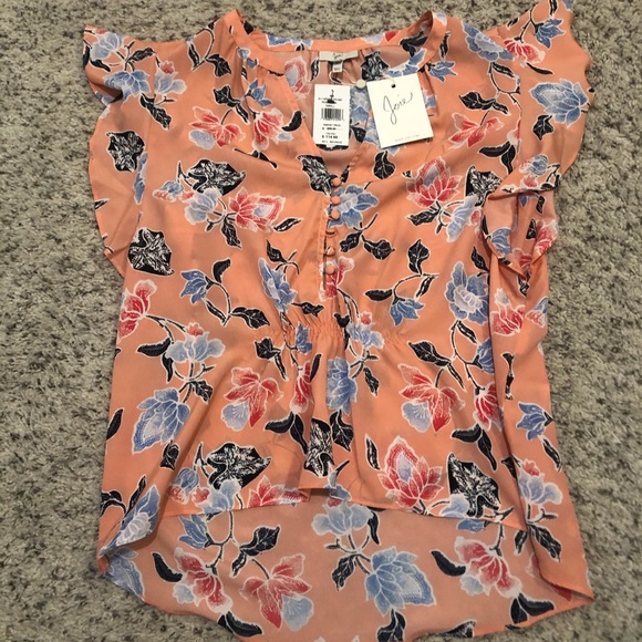 Joie | Tops | Joie Womens Floralprint Rufflesleeve Top | Poshmark